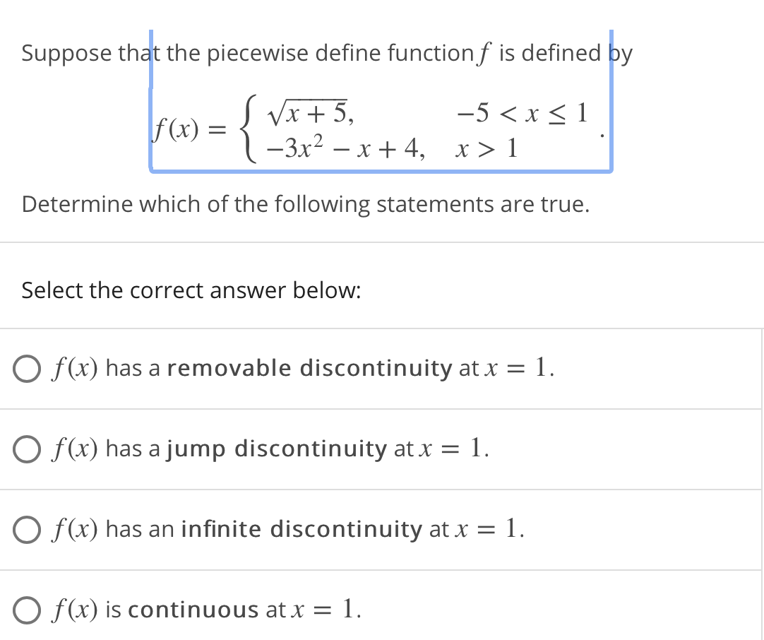 Solved Suppose that the piecewise define function f is | Chegg.com