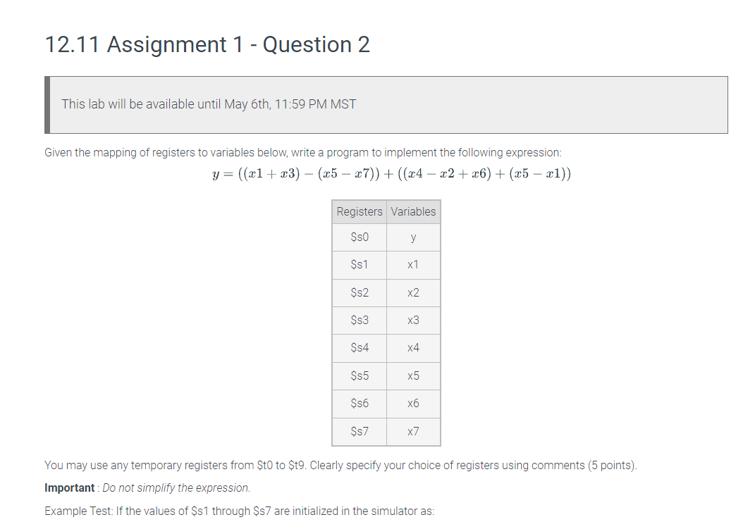 12.11 Assignment 1 - Question 2 This lab will be | Chegg.com