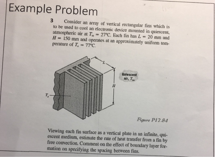 Solved Consider an array of vertical rectangular fins which | Chegg.com
