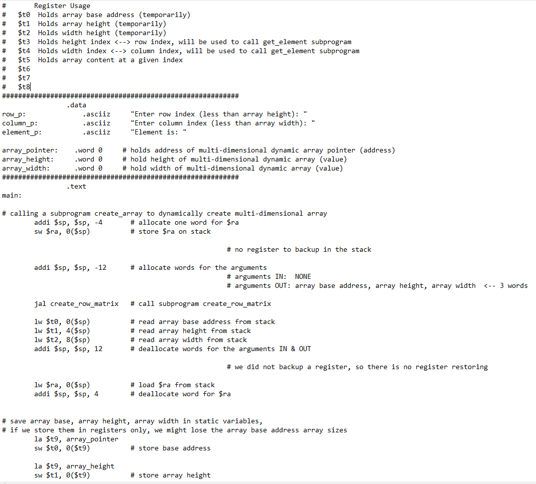 Solved # calling a subprogram get_element to return array | Chegg.com