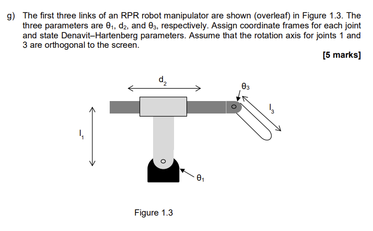 g) The first three links of an RPR robot manipulator | Chegg.com