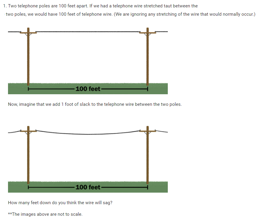 Solved 1. Two telephone poles are 100 feet apart. If we had | Chegg.com