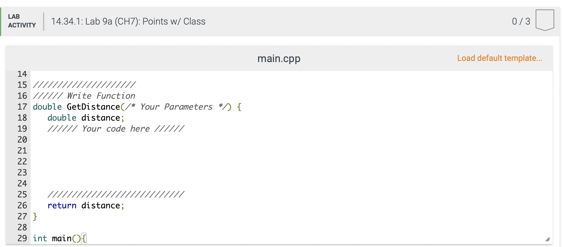 Solved 14.34 Lab 9a (CH7): Points w/ Class Calculate | Chegg.com