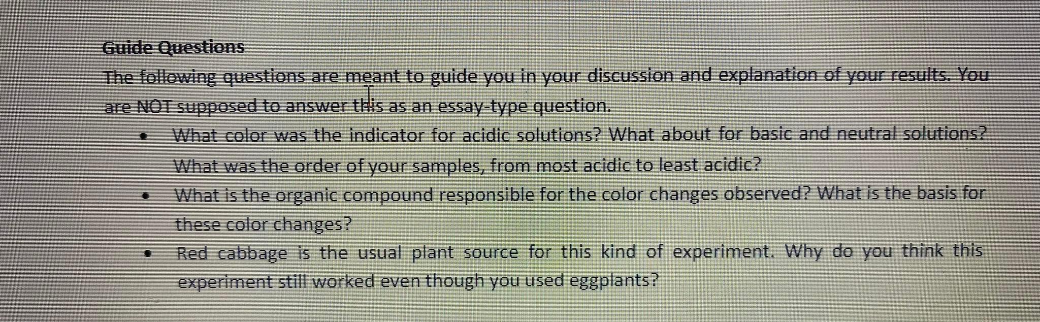 Solved Guide Questions The following questions are meant to | Chegg.com