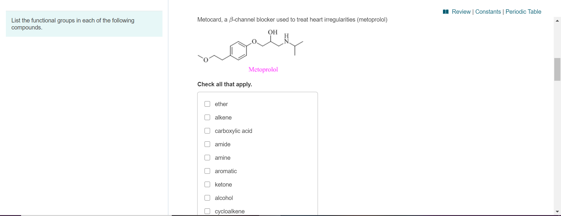 Solved A Review Constants Periodic Table List the functional | Chegg.com