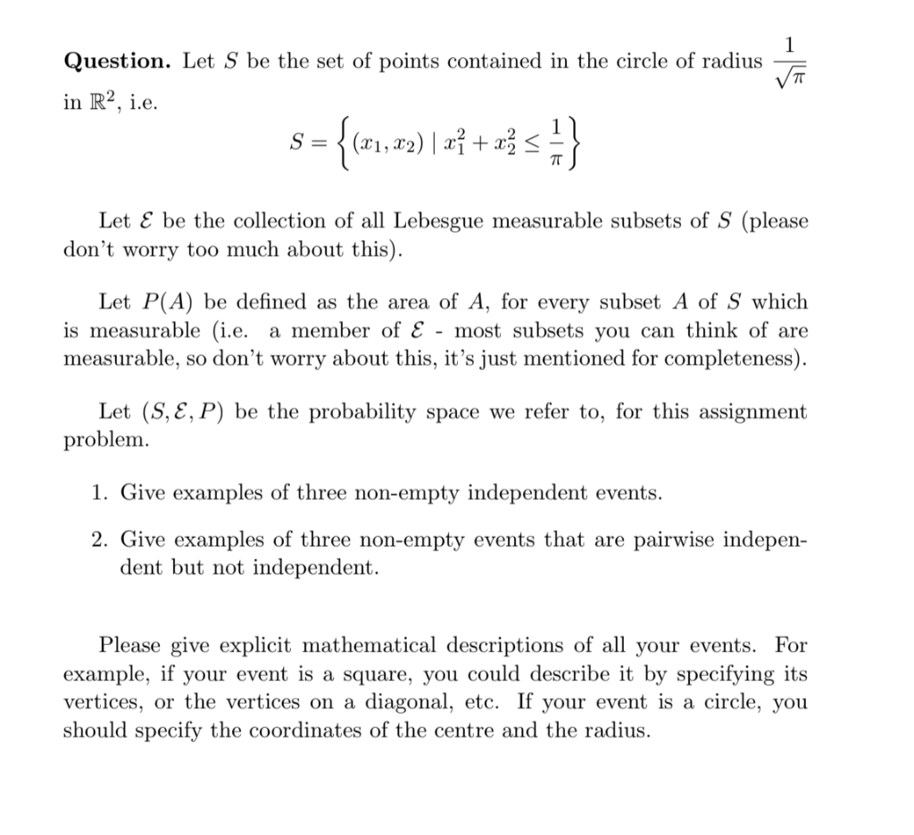 Solved 1 VTT Question. Let S be the set of points contained | Chegg.com