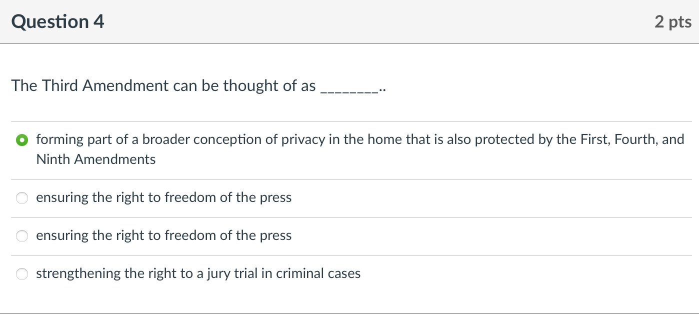 Solved Question 3 In the establishment and free exercise | Chegg.com