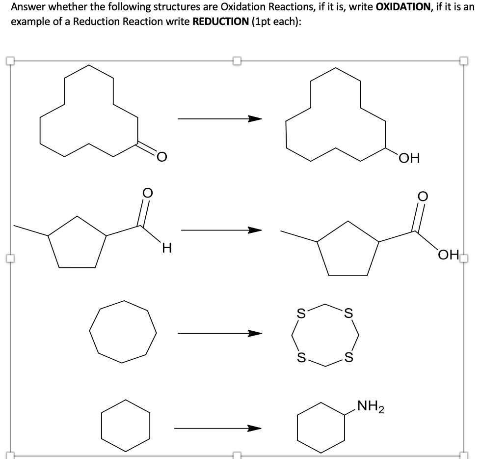 Solved Answer whether the following structures are Oxidation | Chegg.com