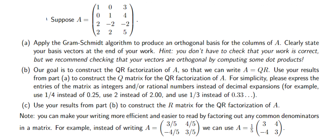 Solved Suppose A=([1,0,3],[0,1,4],[2,-2,-2],[2,2,5])(a) | Chegg.com