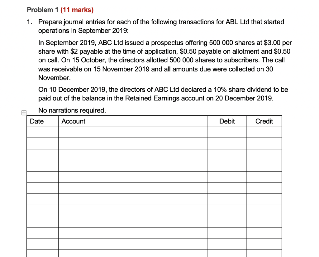 Journal Entry Problems And Solutions Format Examples