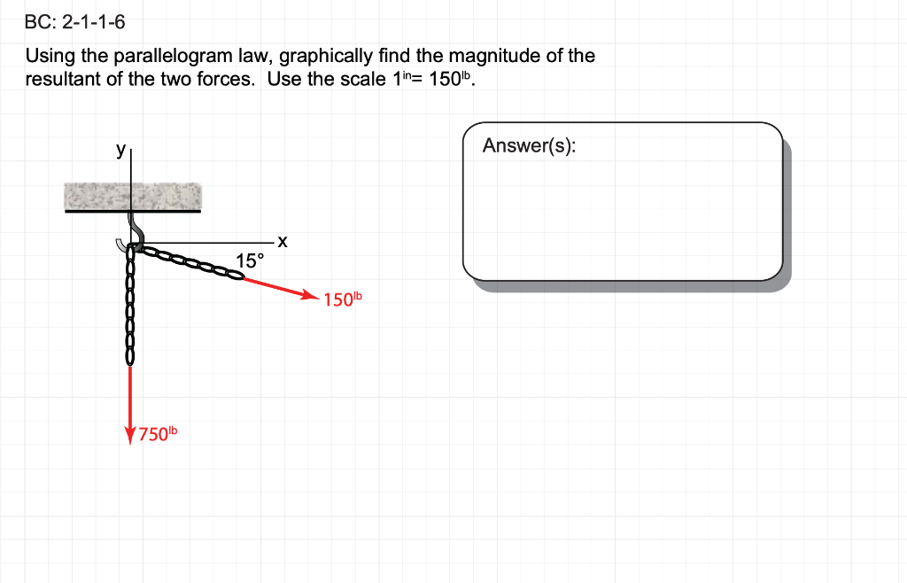 Solved BC: 2-1-1-6 Using the parallelogram law, graphically | Chegg.com