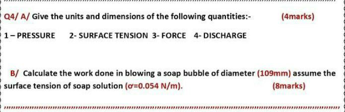 Solved (4marks) 04/A/ Give the units and dimensions of the | Chegg.com