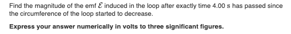 Solved Shrinking Loop. A circular loop of flexible iron wire | Chegg.com