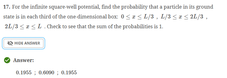 Solved For the infinite square-well potential, find the | Chegg.com
