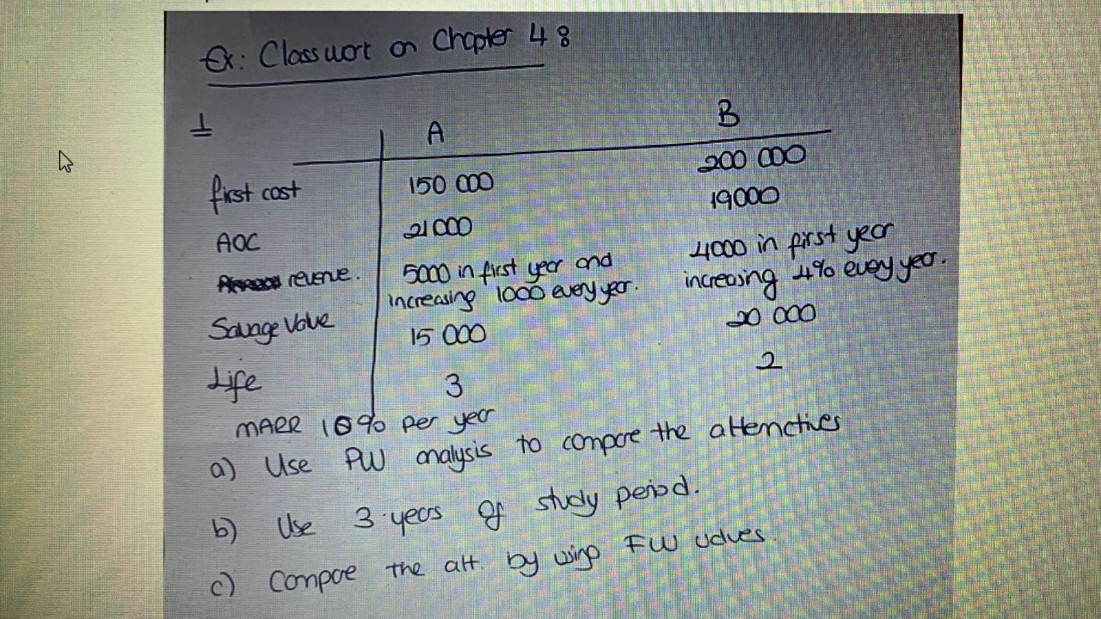 Solved Ex: Class wort on Chapter 4: | Chegg.com