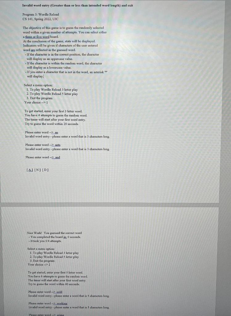 Solved Write c++ program of Wordle Reload by creating a | Chegg.com
