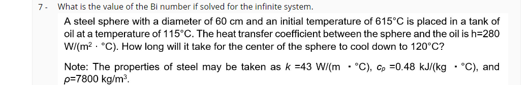 Solved What is the value of the Bi number if solved for the | Chegg.com
