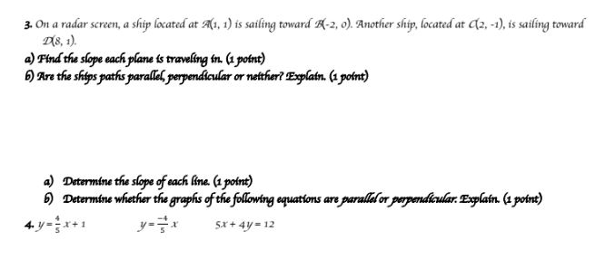Solved 3. On a radar screen, a ship located at A(1, 1) is | Chegg.com
