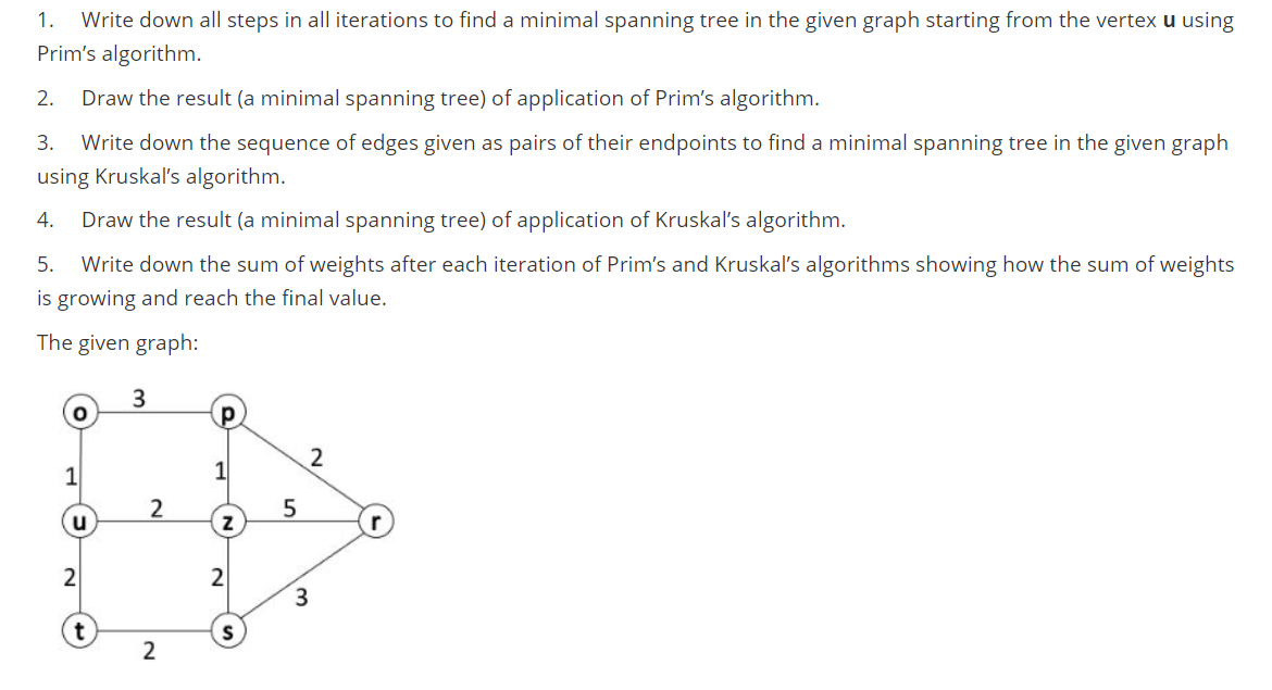 Solved 1. Write down all steps in all iterations to find a | Chegg.com