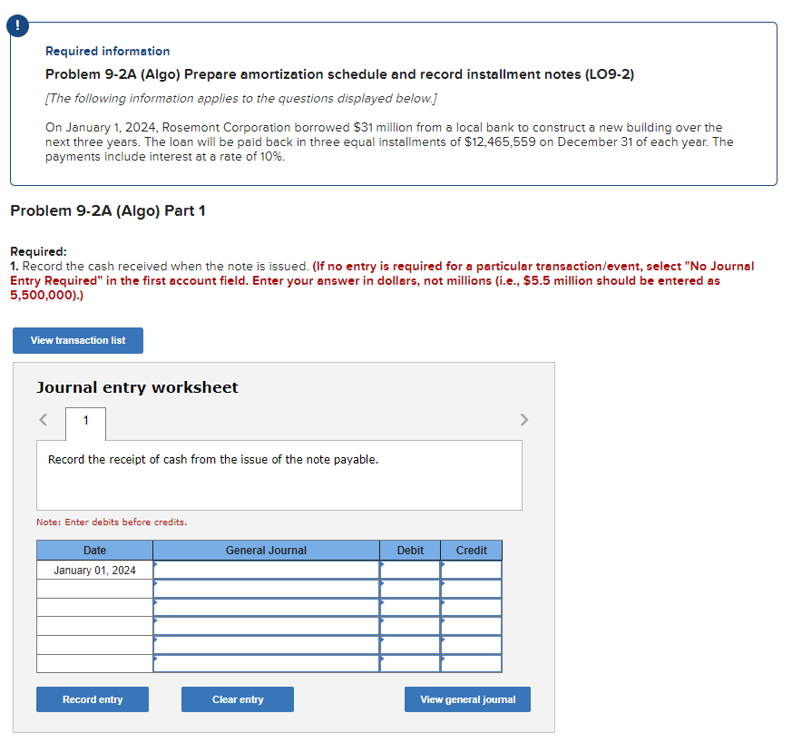 Solved Required information Problem 9-2A (Algo) Prepare | Chegg.com