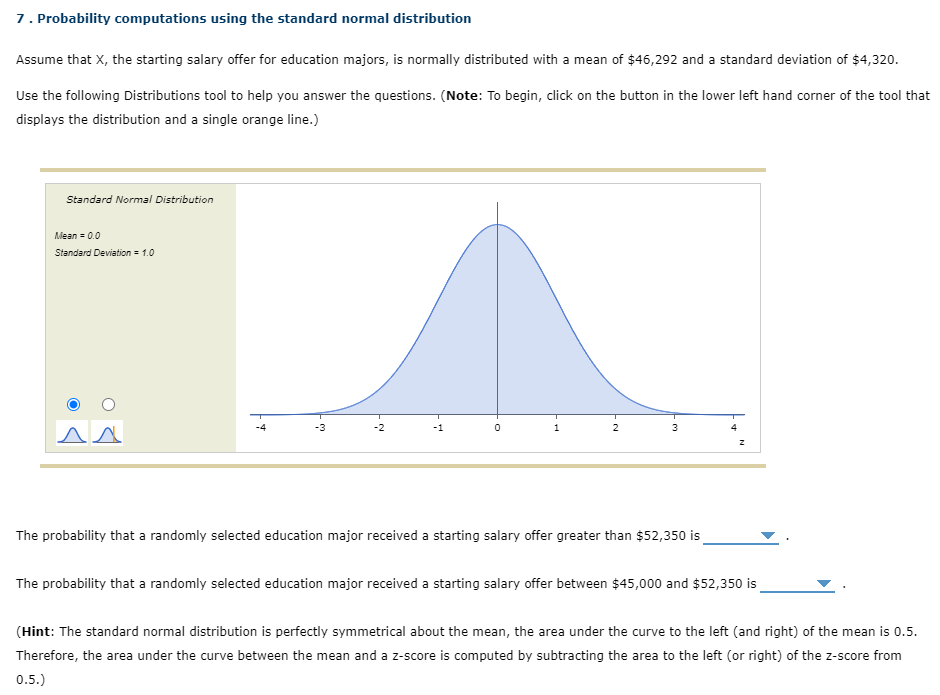 Solved 7. Probability computations using the standard normal | Chegg.com