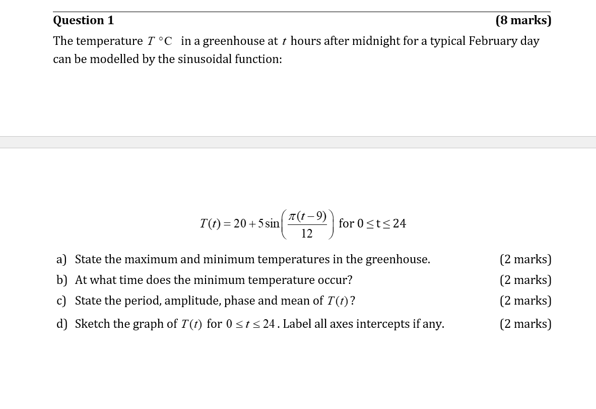Solved The temperature \\( T^{\\circ} \\mathrm{C} \\) in a | Chegg.com