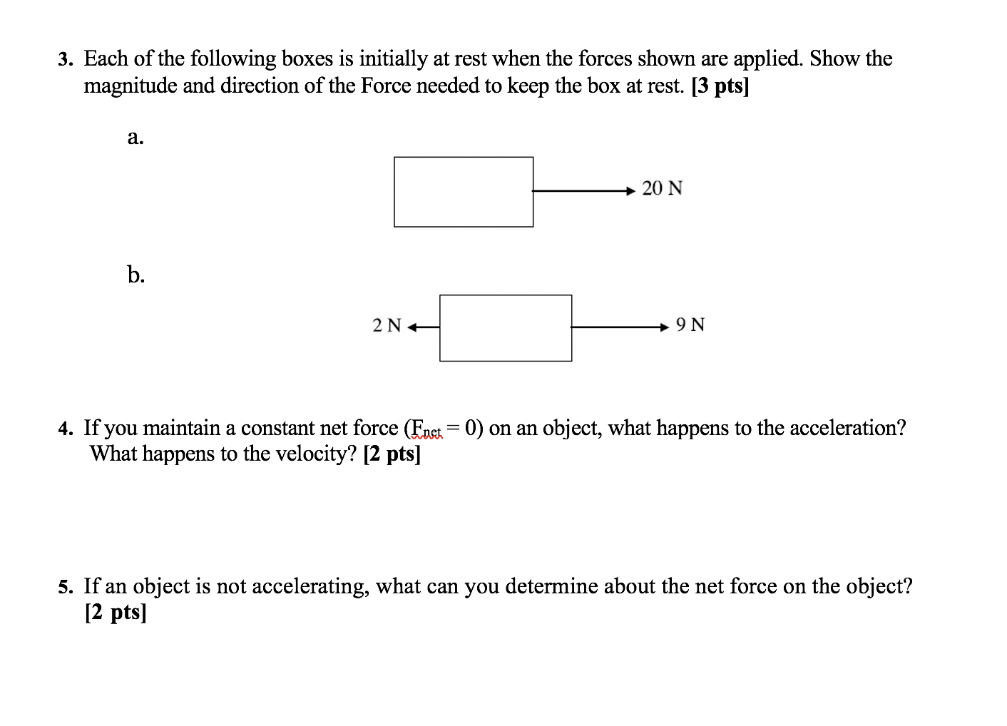 Solved 3. Each of the following boxes is initially at rest | Chegg.com