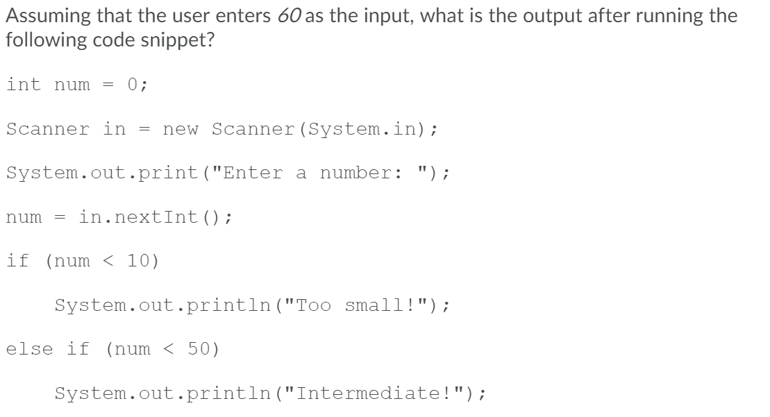 Solved Assuming That The User Enters 60 As The Input What