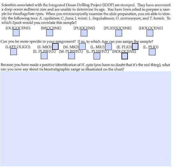 Solved The following biostratigraphic chart consists of real | Chegg.com