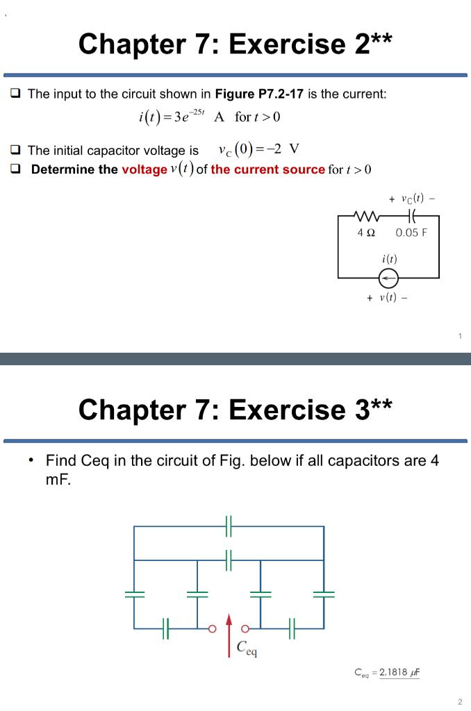 Solved Chapter 7: Exercise 2** The input to the circuit | Chegg.com