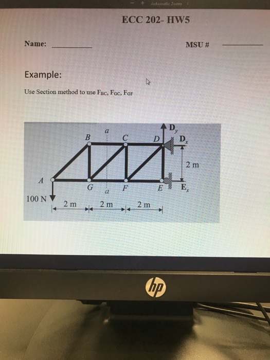 Solved + Automatic Zoom ECC 202- HW5 Name: MSU # Example: | Chegg.com