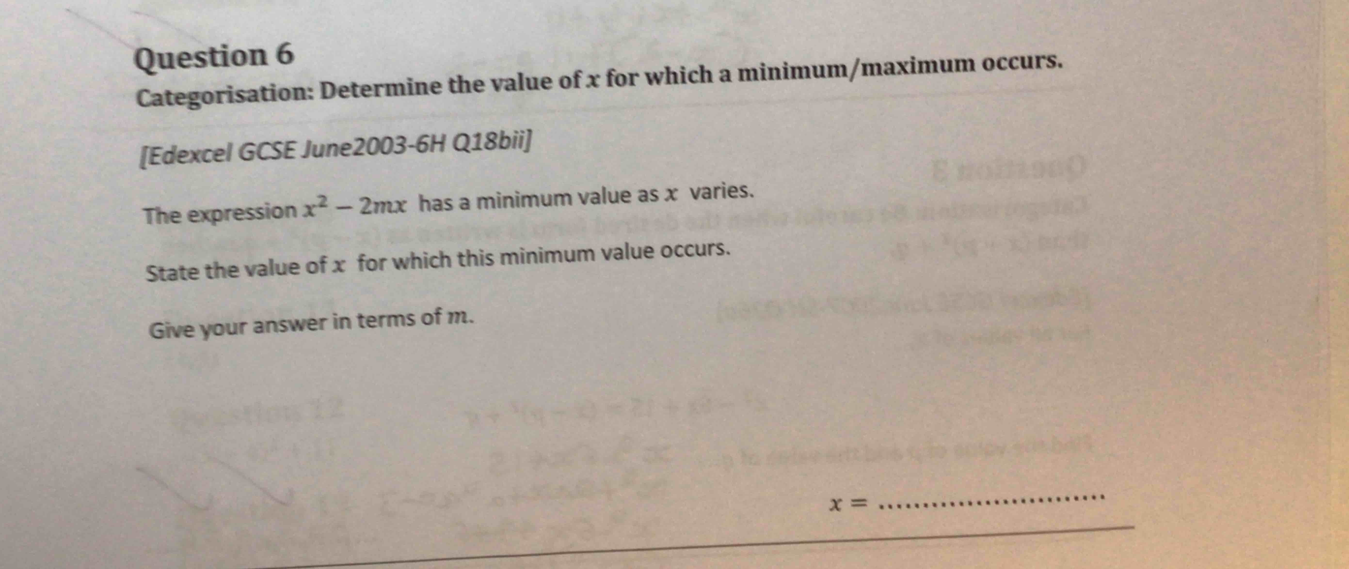 Solved Question 6categorisation Determine The Value Of