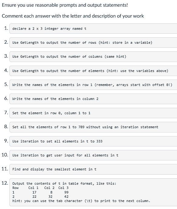 Solved Ensure you use reasonable prompts and output | Chegg.com