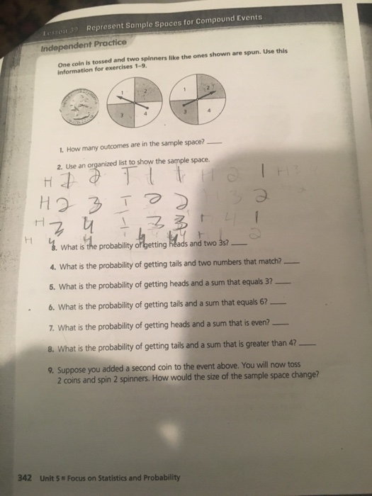 Solved Le Represent Sample Spaces for Compound Events nt | Chegg.com