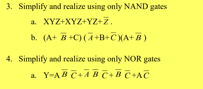 SolveUsing NAND and NOR as ﻿universal Gates | Chegg.com