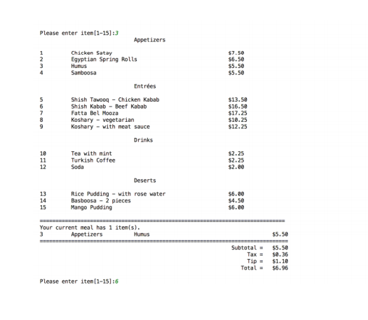 In this assignment, you will build a restaurant | Chegg.com