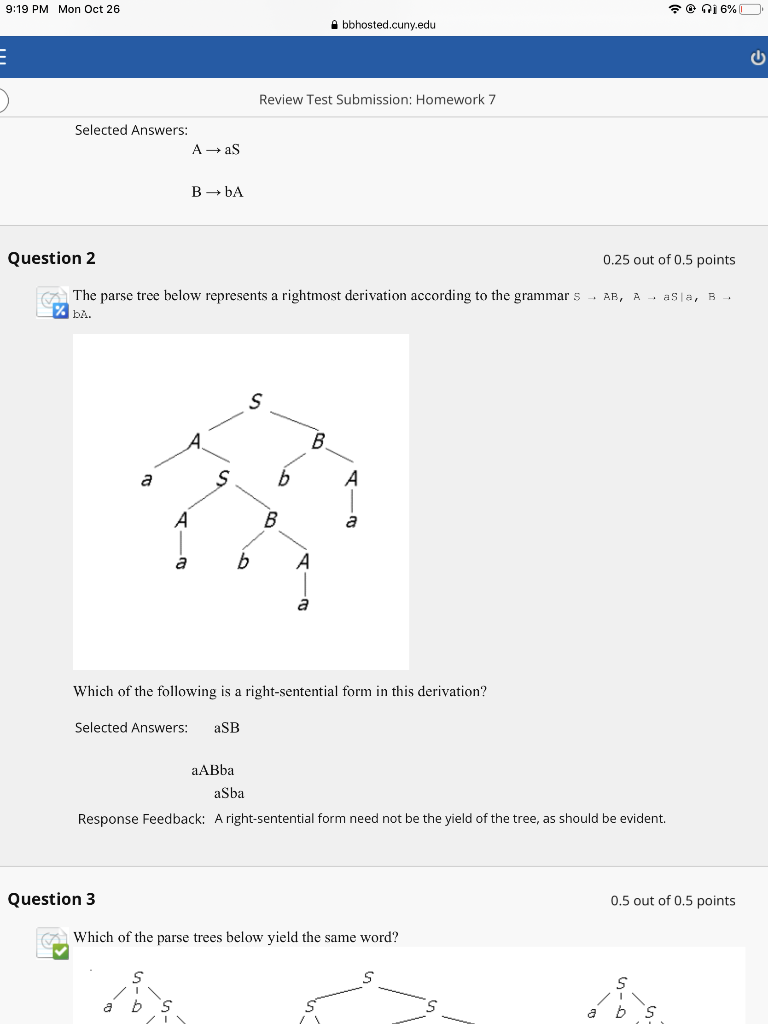 Solved The parse tree below represents a rightmost | Chegg.com