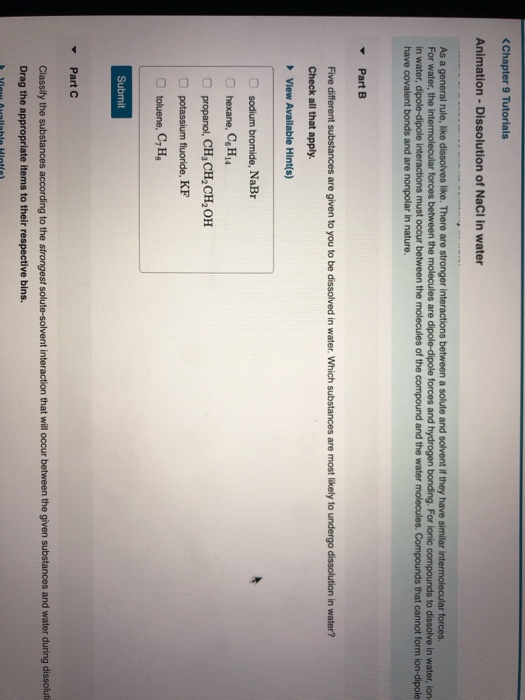 Solved Animation-Dissolution of NaCI in water Hint 1. The | Chegg.com