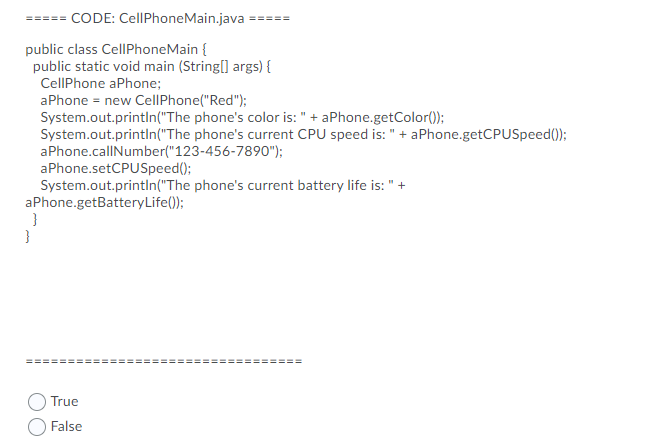 Solved Given the following Cellphone.java and Cell Phone | Chegg.com
