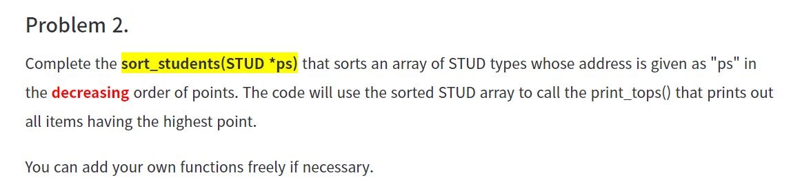Solved This is C language problem. | Chegg.com