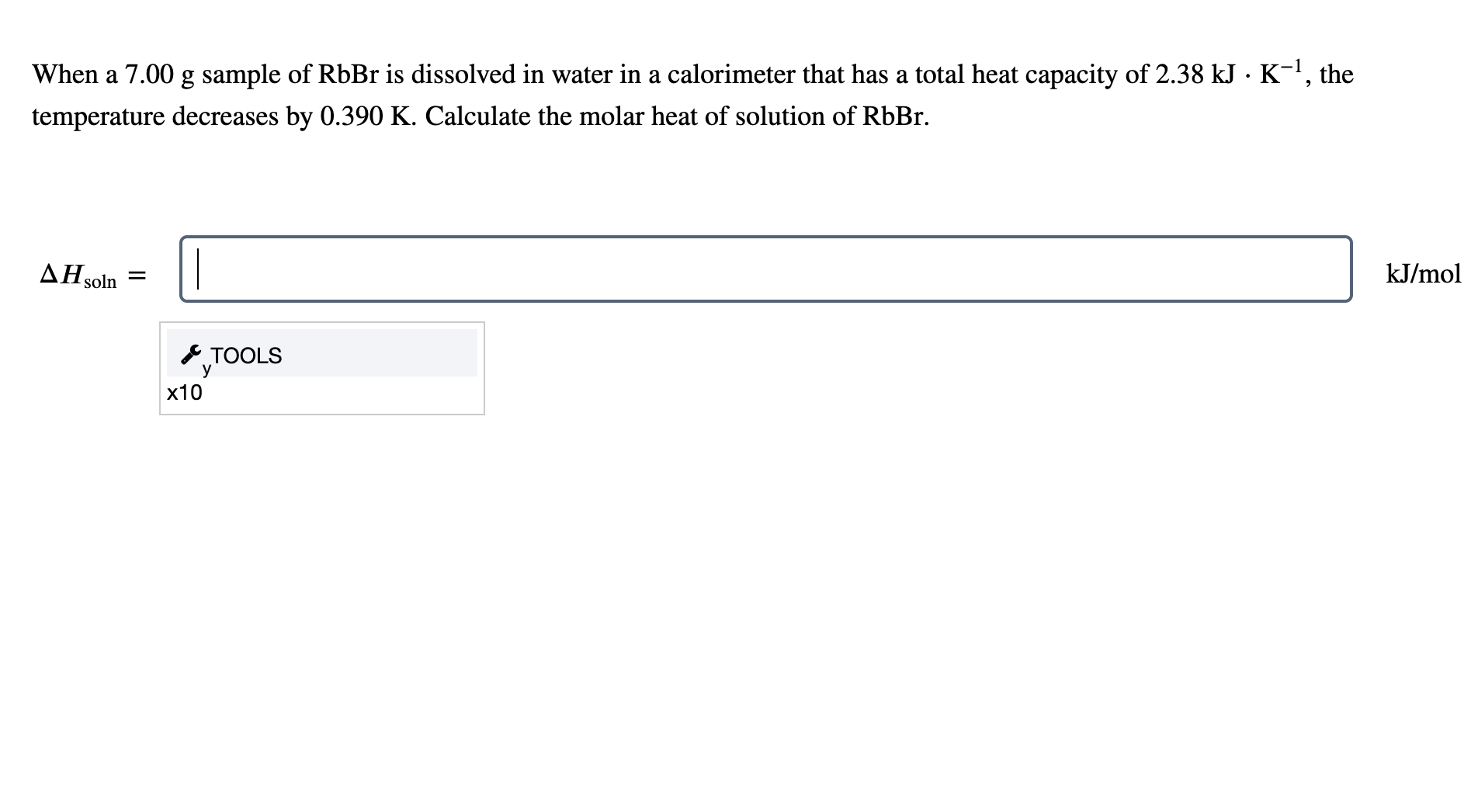 Solved When a 7.00 g sample of RbBr is dissolved in water in | Chegg.com