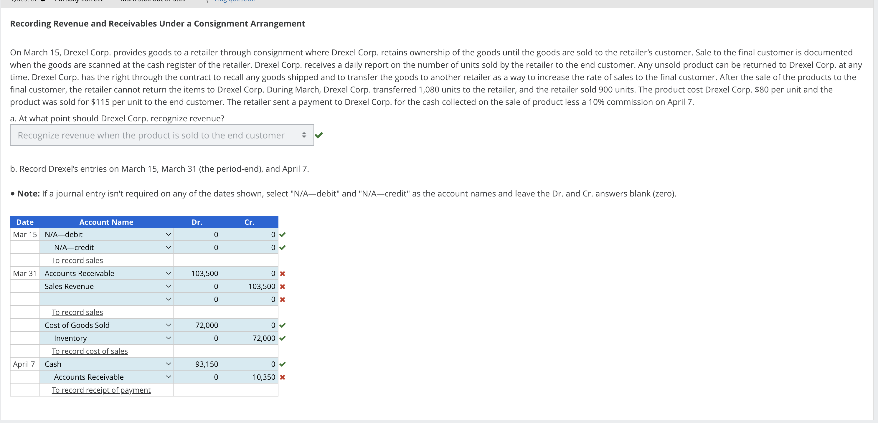 Solved Recording Revenue and Receivables Under a Consignment | Chegg.com