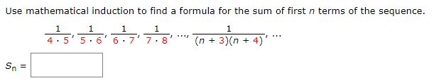 Solved Use mathematical induction to find a formula for the | Chegg.com