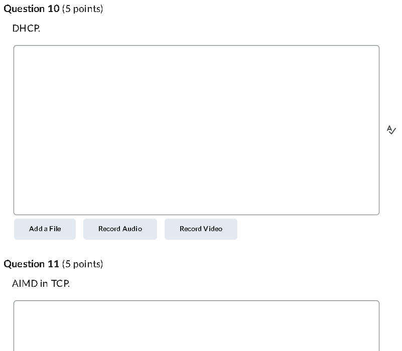 Solved Question 10 (5 points) DHCP. Question 11 (5 points) | Chegg.com