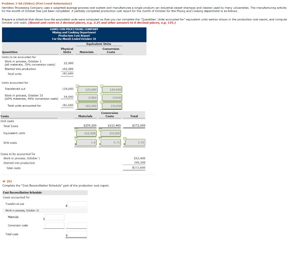 Solved Problem 3 6A (Video) (Part Level Submission) Hamilton | Chegg.com