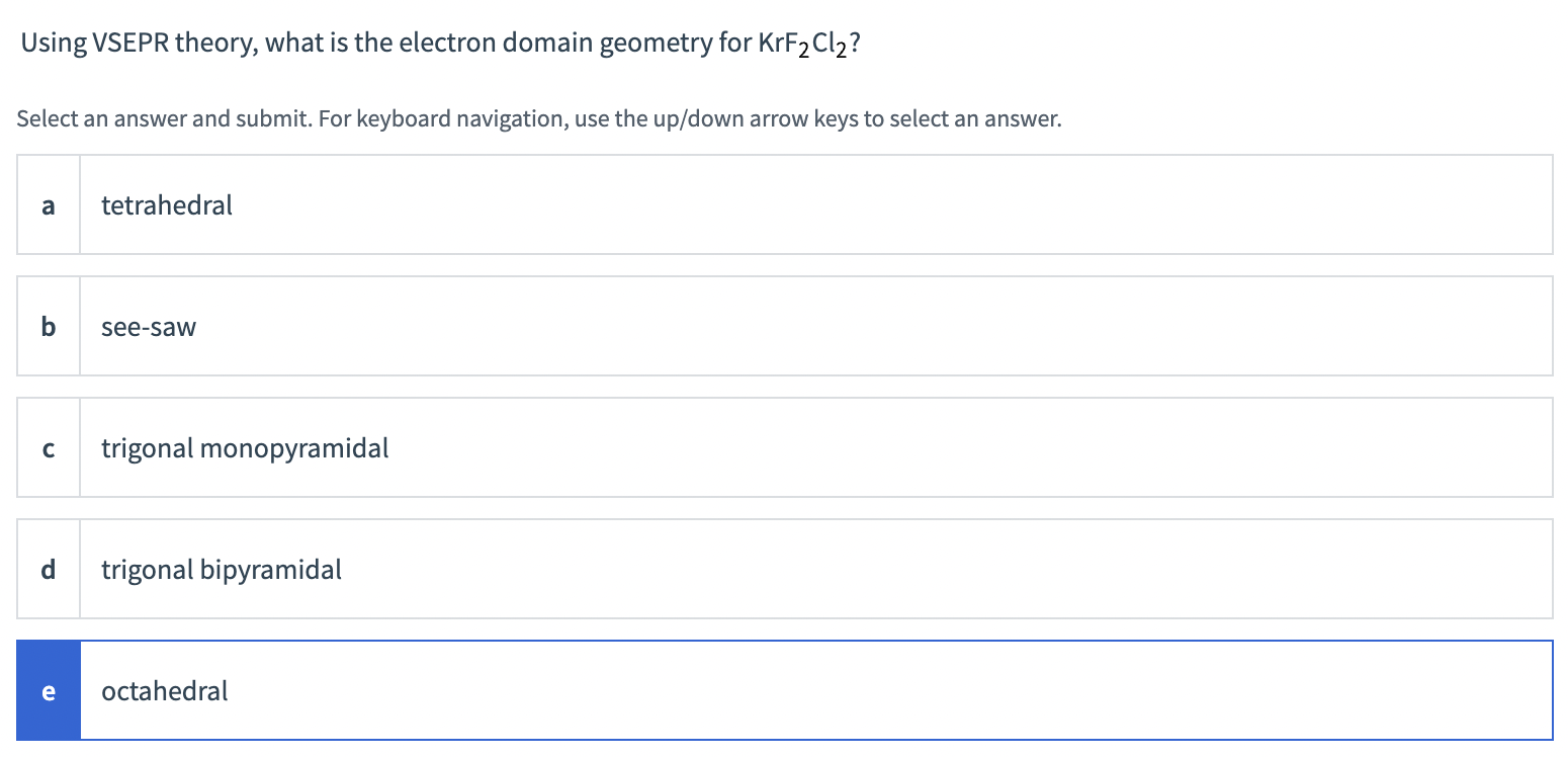 Solved Using VSEPR theory, what is the molecular geometry | Chegg.com