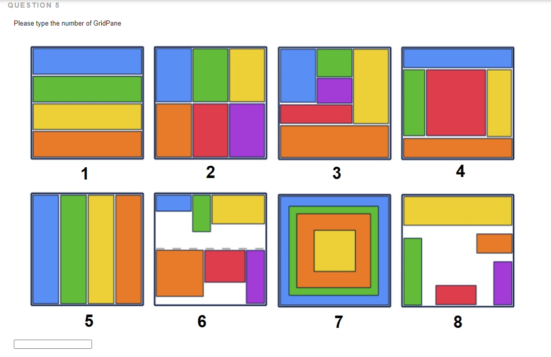 Solved QUESTION 5 Please type the number of GridPane 1 2 3 4 | Chegg.com
