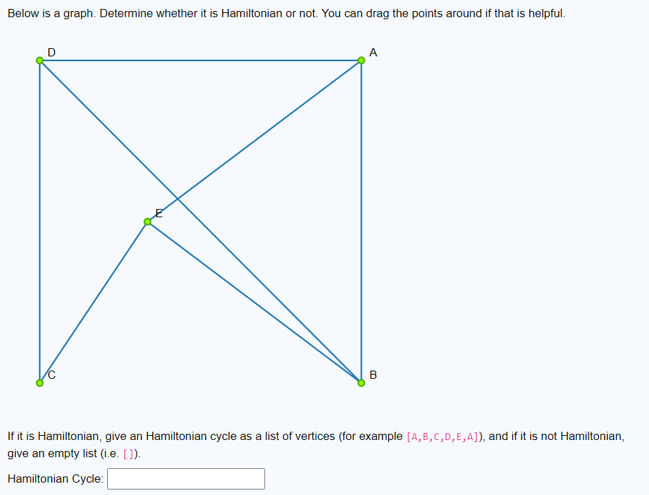 Solved Below is a graph. Determine whether it is Hamiltonian | Chegg.com