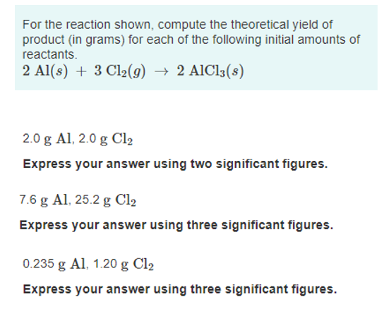 Solved For the reaction shown, compute the theoretical yield | Chegg.com