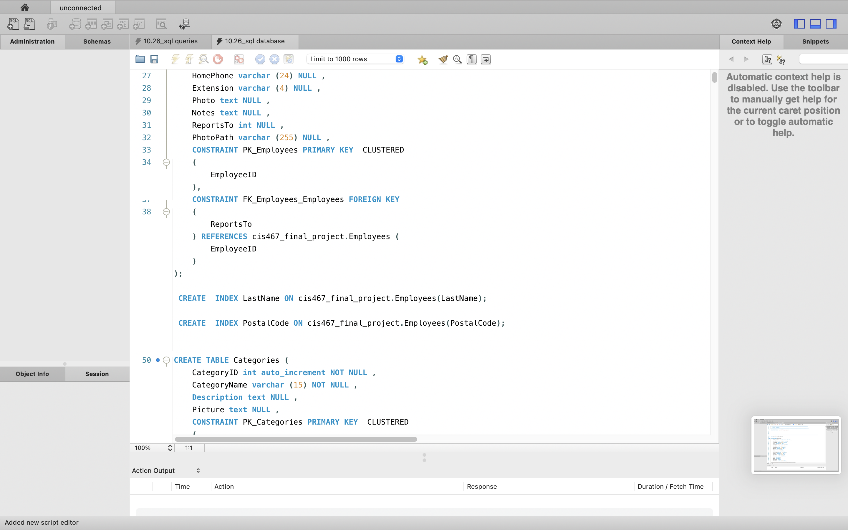 Solved The script file final_project_database_cis467.sql | Chegg.com